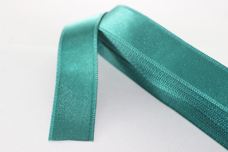 10 meters Turquoise Satin Ribbon, Double Sided Ribbon, Silk Ribbon, Sa ...