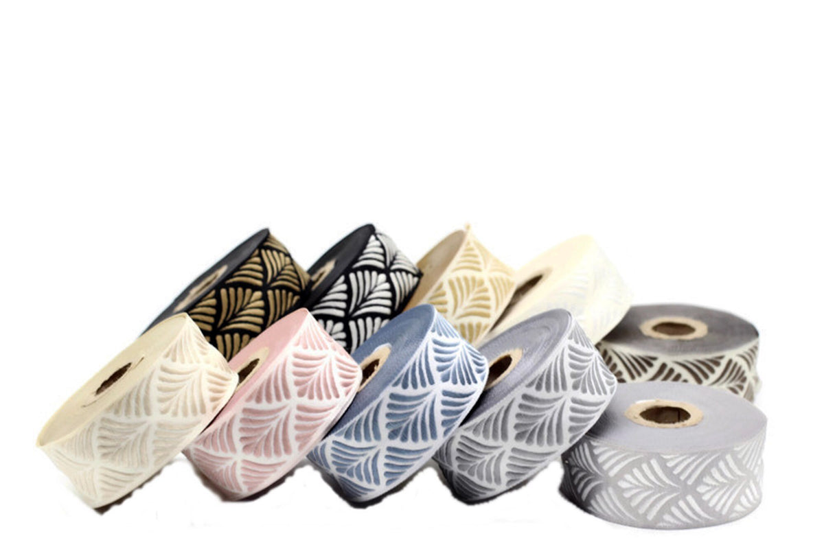 35 mm Seashell 1.37 (inch) | SeaShell Ribbon | Embroidered Woven Seash ...