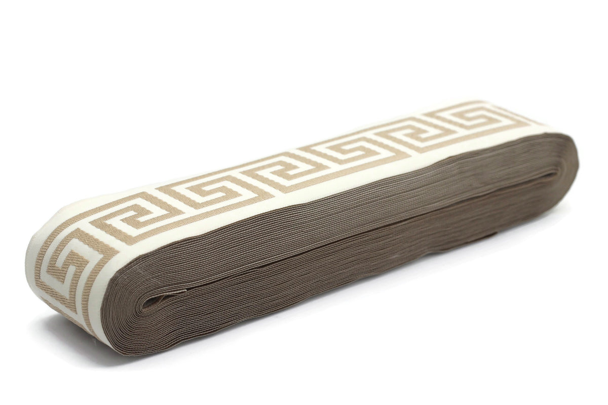 2.7" Greek Key Jacquard Ribbon for Drapes, 16 Yards in one Continuous ...