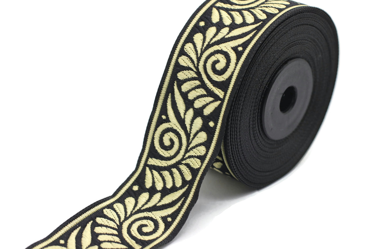 35 mm Gold&Black Spartan Helmet Design Jacquard Ribbon (1.37 inches ...