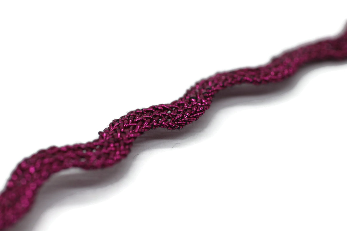 5 mm Zig Zag Soutache Cord, Metallic Fuchsia Braid Cord, Twisted Cord ...