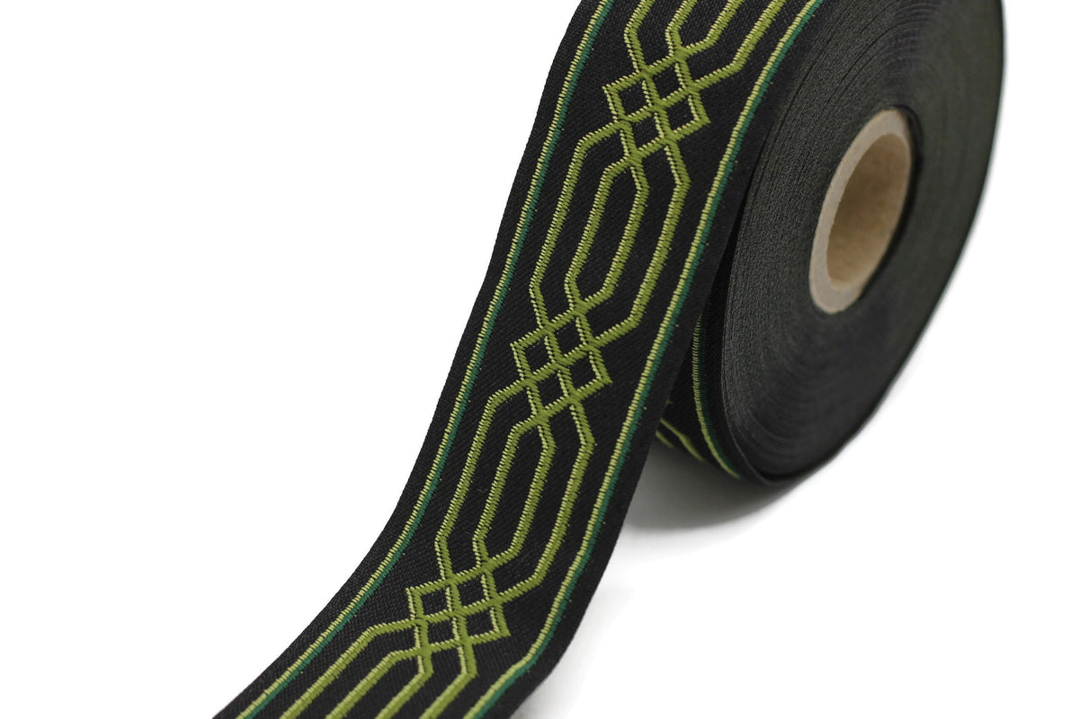 35 mm Green Celtic Claddagh Jacquard Ribbon (1.37 inches) | Celtic Rib ...