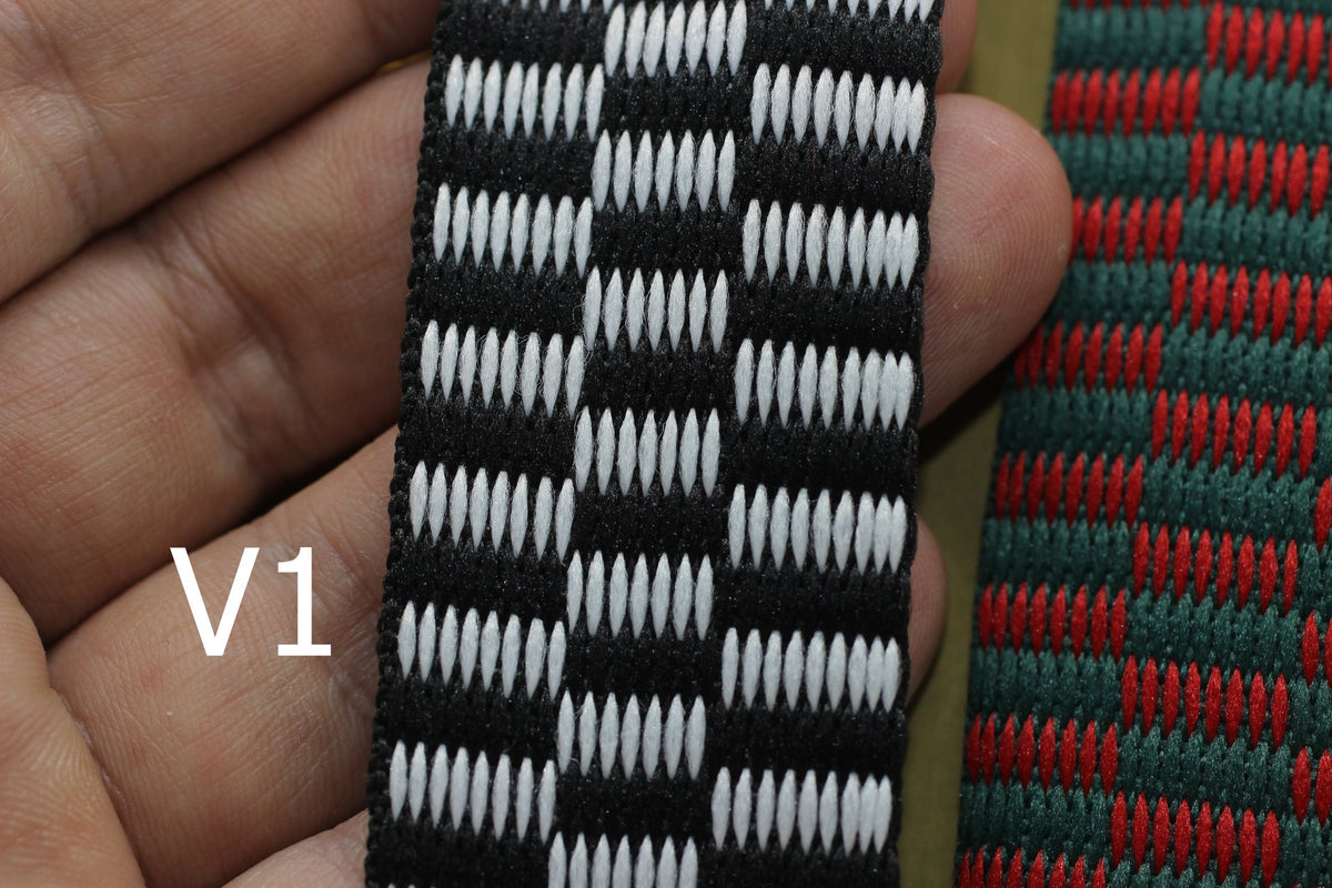 30 mm Checkers Ribbon, Checkerboard Ribbon, Christmas Jacquard Ribbons ...